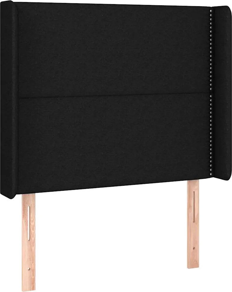 Box spring postel s matrací a LED černá 90x200 cm textil 3138207