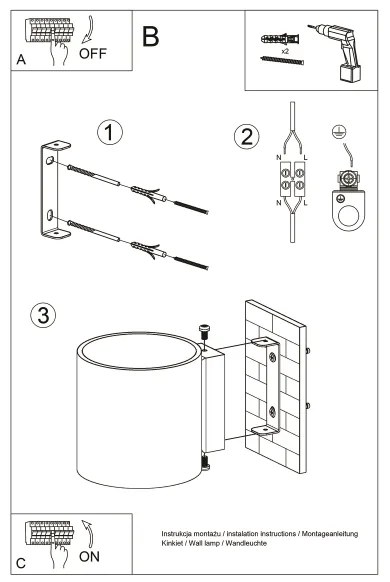 Brilagi -  LED Nástěnné svítidlo FRIDA 1xG9/3,5W/230V beton