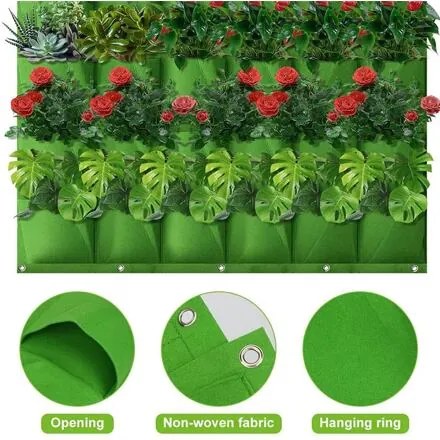 Merco Horizontal Grow Bag 4 textilní květináče na zeď zelená balení 1 ks