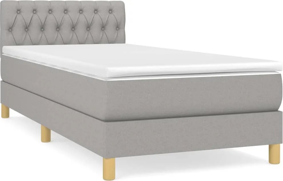Box spring postel s matrací světle šedá 80 x 200 cm textil 3140809