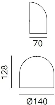 Il Fanale Mask, obloukové nástěnné svítidlo z mosazi pro nepřímé osvětlení, LED 6W 3000K, průměr 14cm, IP65