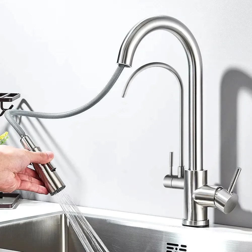 Rea Eco Fresh, dřezová baterie s výtokem pro filtr pitné vody, broušená ocel, REA-B7563