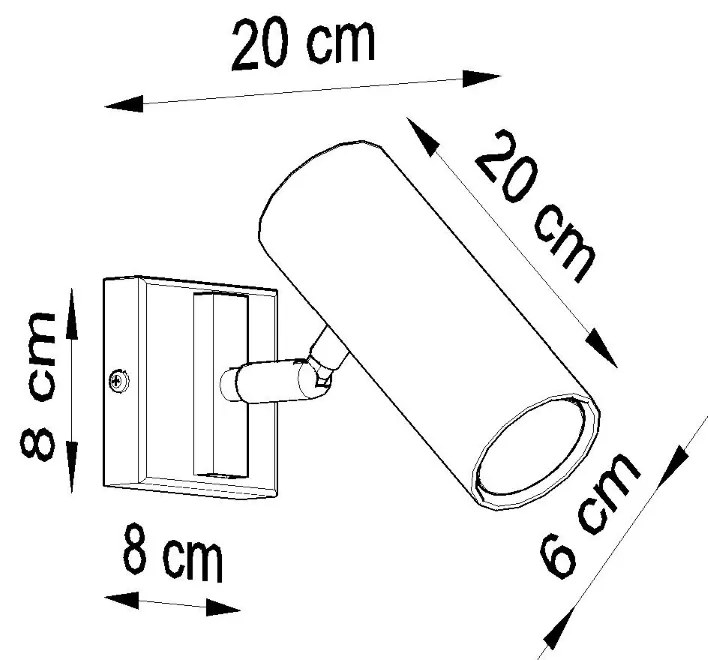 Sollux Lighting Nástěnné svítidlo DIREZIONE Černá