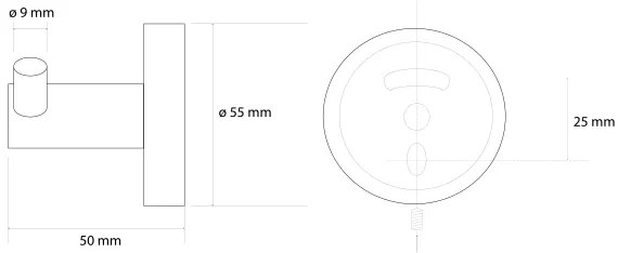 Sapho - Dvojitý nástěnný háček X-ROUND 5,5x5 cm zlatá