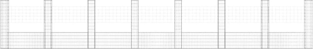 Gabionový koš ve tvaru U s 8 sloupky železo 860 x 20 x 150 cm 151288