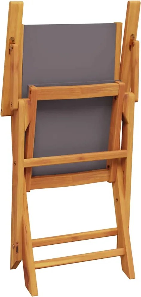 3dílný bistro set antracitový textil a masivní dřevo 3281881
