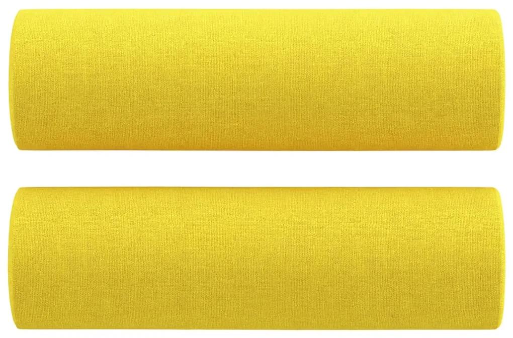 vidaXL Dekorační polštáře 2 ks světle žluté Ø 15 x 50 cm textil
