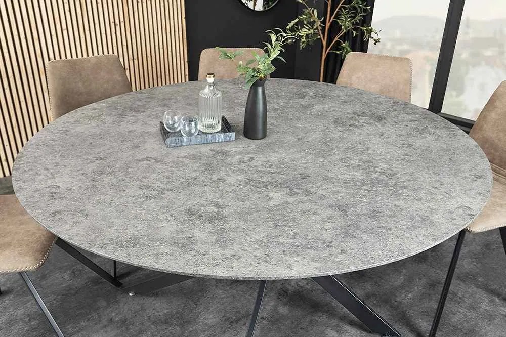 Kulatý jídelní stůl Pahukumaa 120 cm vzor šedý kámen