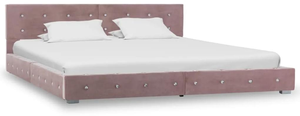 Rám postele růžový samet 160 x 200 cm,  280400