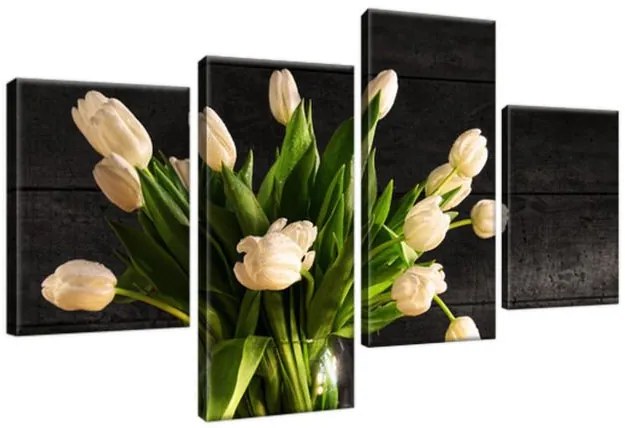 Obraz na plátně Krémové tulipány 120x70cm 1392A_4AA