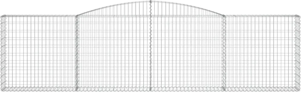 Klenuté gabionové koše 7 ks 400x30x100/120cm pozinkované železo 3146871