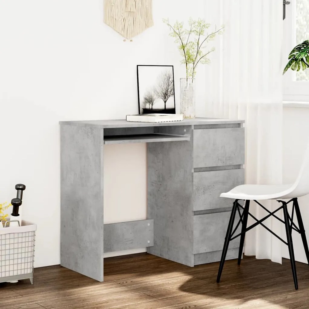 Psací stůl betonově šedý 90 x 45 x 76 cm dřevotříska - Default Title