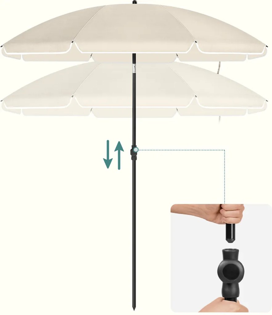 Slunečník SOLARA, Ø200 cm, béžová SongmicsHome