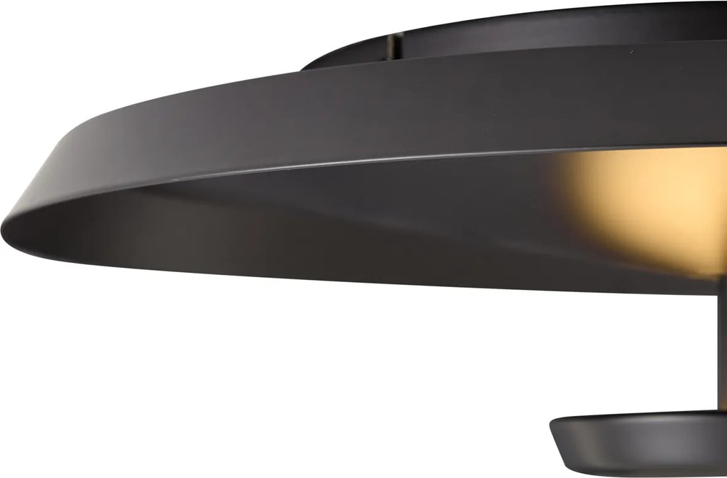Moderní stropní svítidlo matně černé vč. LED s 3-stupňovým stmíváním - Sombra