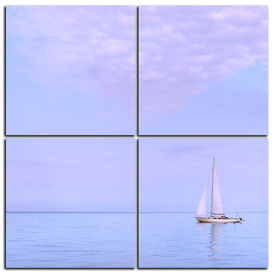 Obraz na plátně - Plachetnice na moři - čtverec 3248E (100x100 cm)