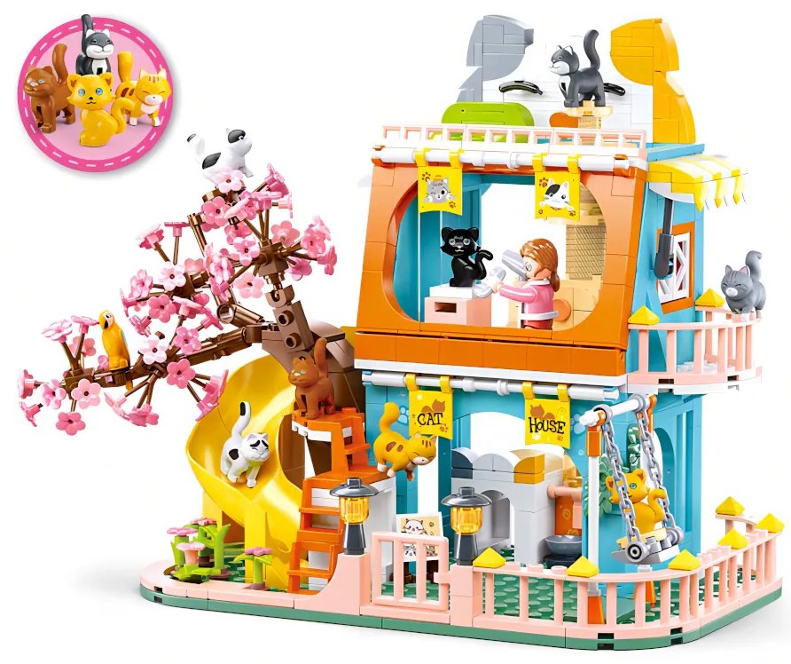 Sluban Girls Dream M38-B1089 Dům s devíti kočičkami