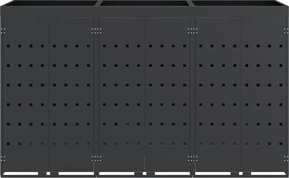vidaXL Úložný box na 3 popelnice Antracit 204 x 77,5 x 121,5 cm [3394744]
