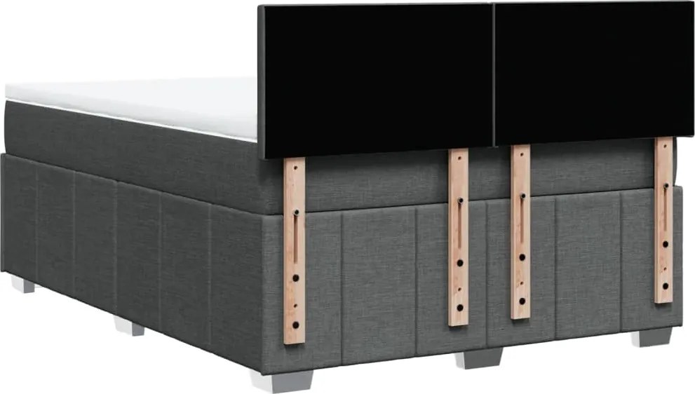 Box spring postel s matrací tmavě šedá 140x200 cm textil 3287085