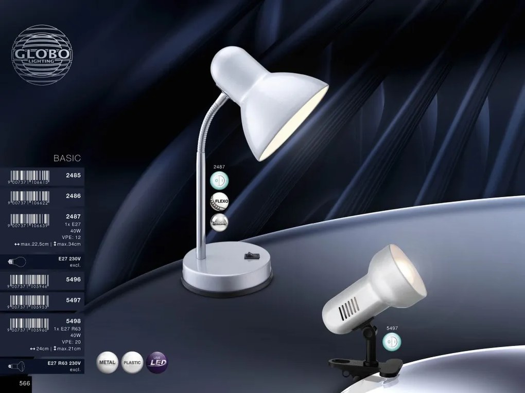 GLOBO Stolní lampa BASIC 2487