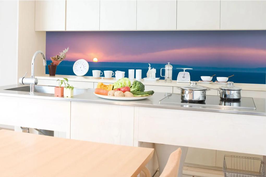 DIMEX | Fototapeta do kuchyně Slunce nad horizontem KI-350-192 | 350 x 60 cm | modrá, růžová, žlutá