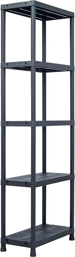 Skladové regály 2 ks černé 125 kg 60 x 30 x 180 cm plastové 276257