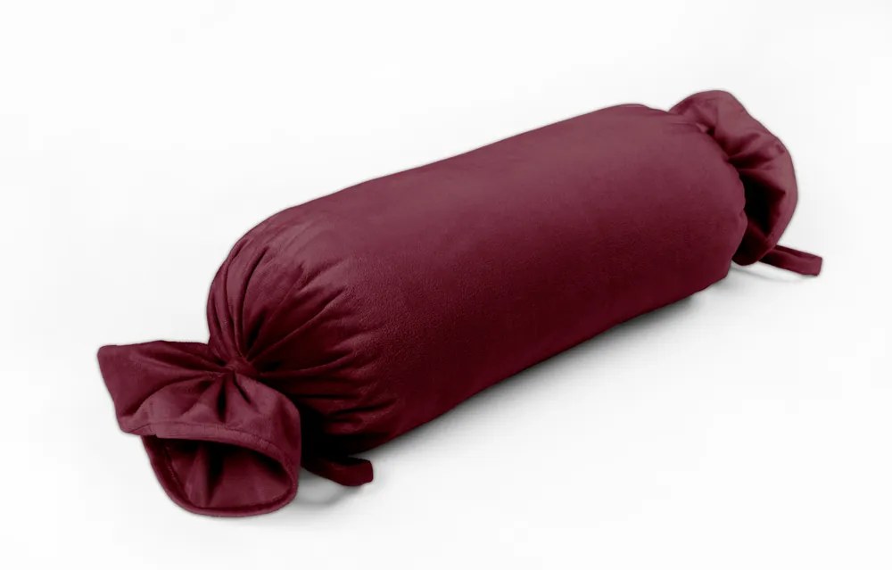 Biante Sametový polštář válec bonbon Velvet Premium SVP-010 Tmavě vínový 15x40 cm