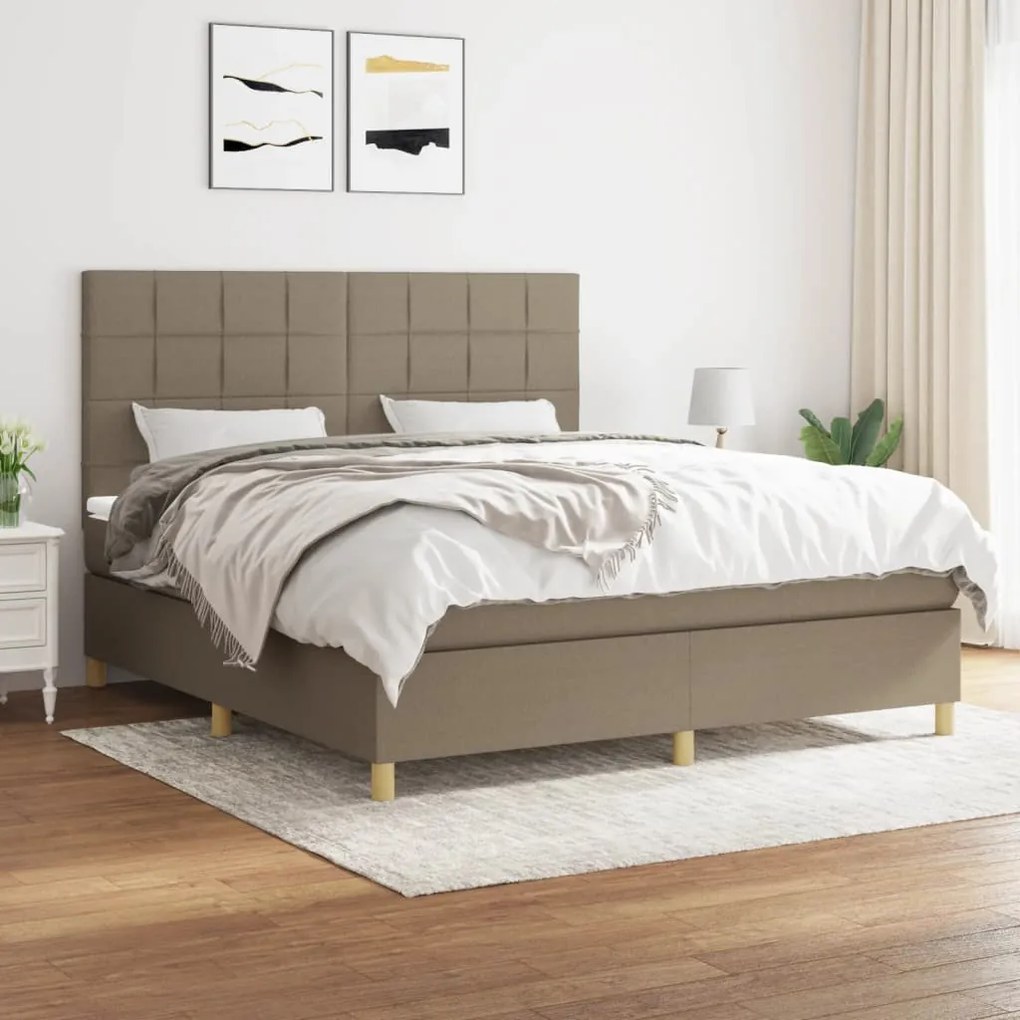 Box spring postel s matrací taupe 180x200 cm textil 3142357
