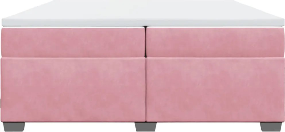 Box spring postel s matrací růžová 200x200 cm samet 3285310