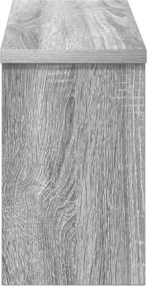 věšák, nástěnný, 3 poličky, háčky, kompozitní dřevo, 26x50x16 cm, šedá sonoma, Dekorino TK20260020