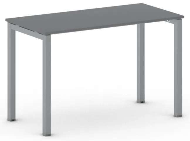 Kancelářský stůl PRIMO SQUARE, 120x60 cm, šedostříbrná podnož, grafit