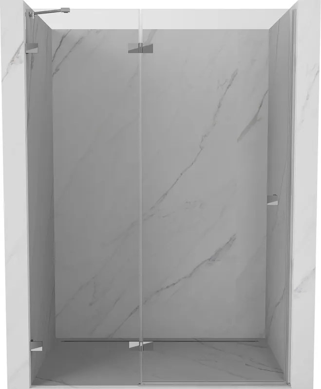 Mexen, Mexen Lunar levé výklopné sprchové dveře 135 cm, transparentní, chrom - 834-135-000-01-00-L
