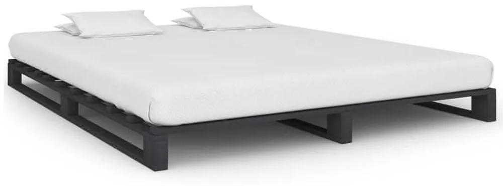 Petromila Rám postele z palet šedý masivní borovice 160 x 200 cm