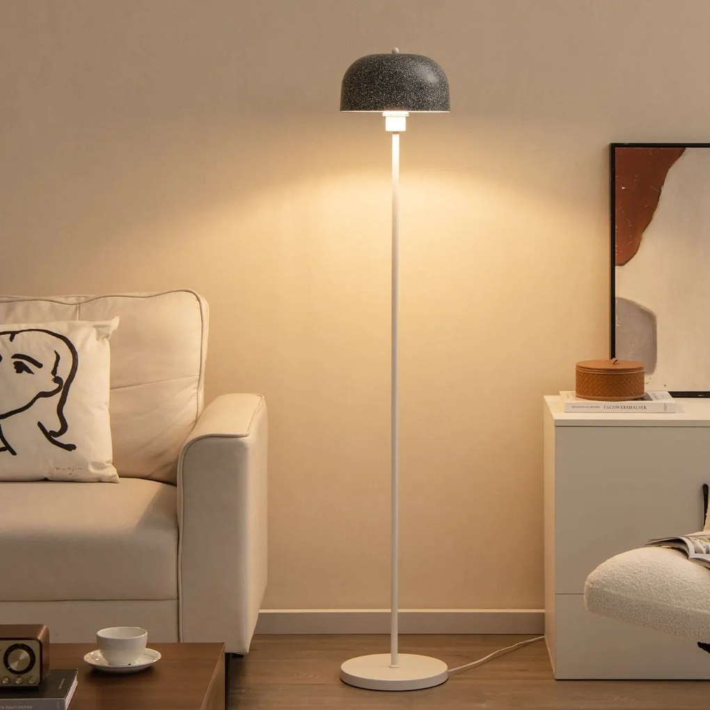Costway Stojací lampa 146 cm s nožním spínačem a paticí E 27 a stínidlem lampy