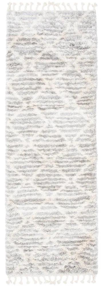 Kusový koberec shaggy Atika světle šedý atyp 70x300cm