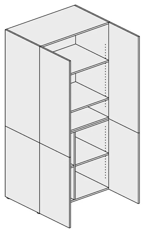 PLAN Kuchyňská policová skříň NIKA 1000 x 600 x 2000 mm, grafitová