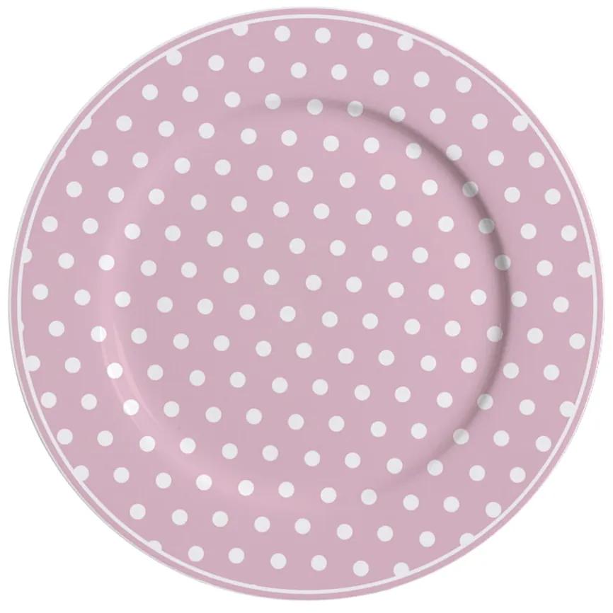 Porcelánový talíř dezertní s puntíky růžový 19 cm (ISABELLE ROSE)