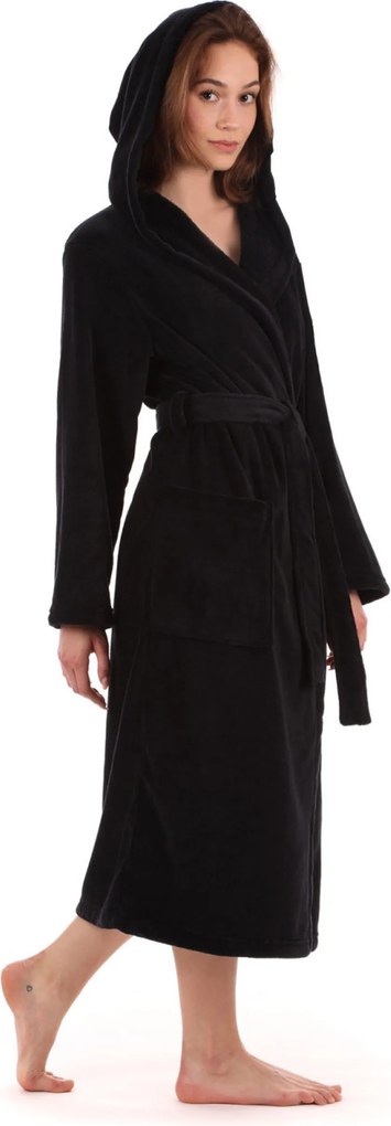 Černý župan s kapucí Tampa Beauty Black - XL