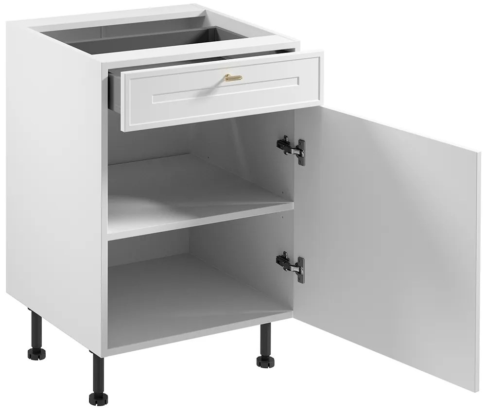 SORENTO bb | dolní skříňka D60S1 se zásuvkou a příborníkem | 60 cm | PRAVÁ | bílá