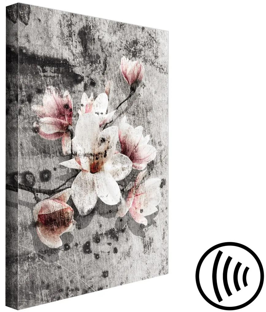 Obraz Květiny v šeru (1-dílný) - Magnólie v rustikálním světle