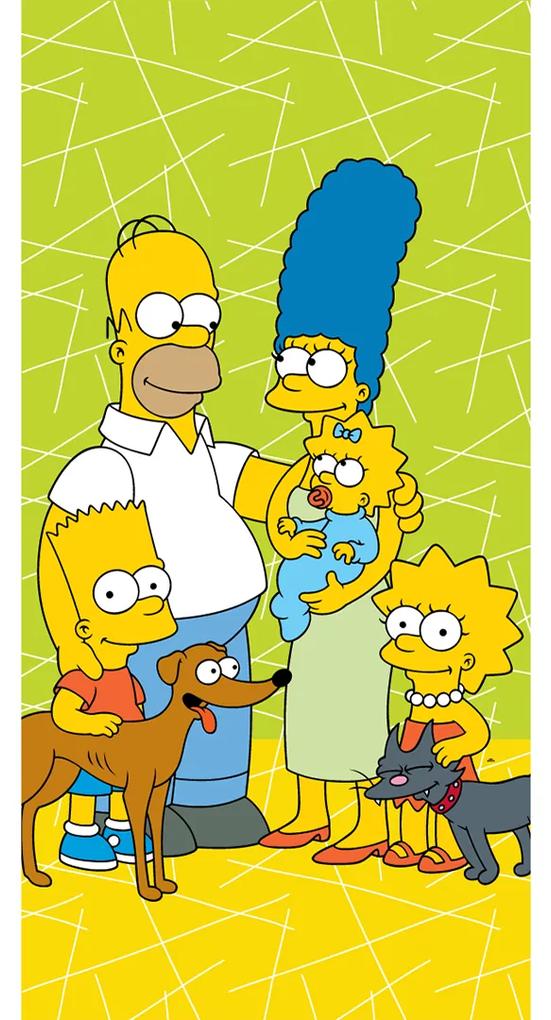 Jerry Fabrics Dětská osuška The Simpsons family - Green 02 70x140 cm