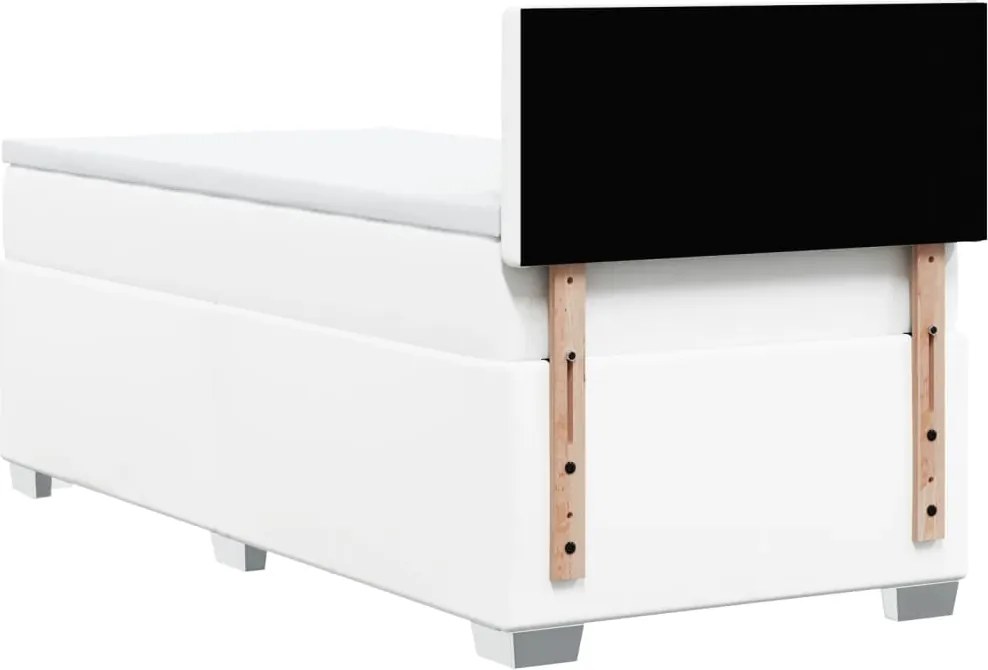 Box spring postel s matrací bílá 80 x 200 cm umělá kůže 3286097