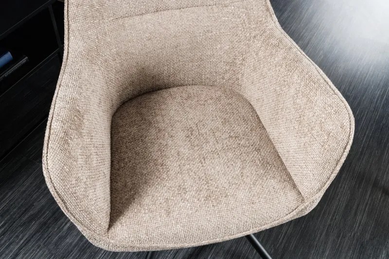 Designová otočná židle Rahiq šampaňská