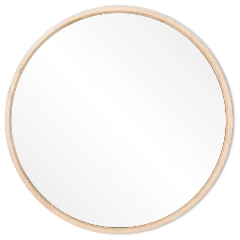 Nástěnné zrcadlo s rámem z masivního dubového dřeva Gazzda Look, ⌀ 27 cm