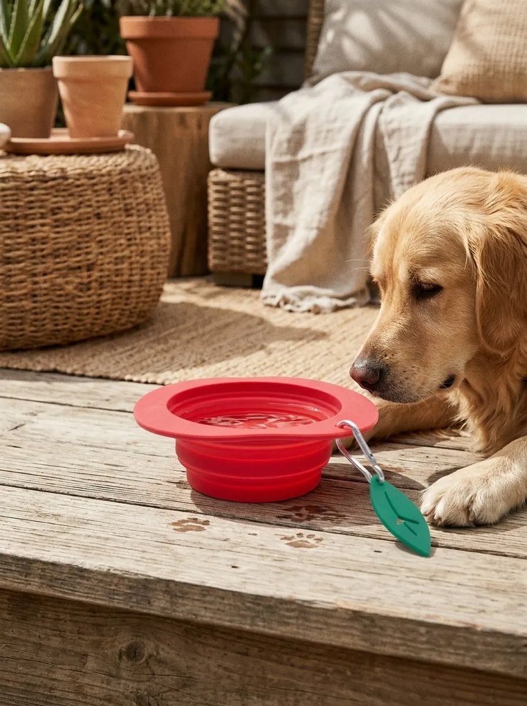 Sinsay - Skládací cestovní miska ve tvaru jablka - červená