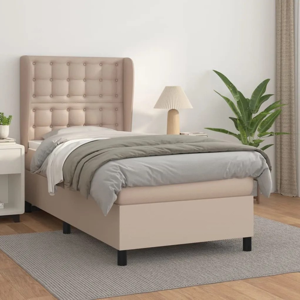 Box spring postel s matrací cappuccino 80 x 200 cm umělá kůže 3129002