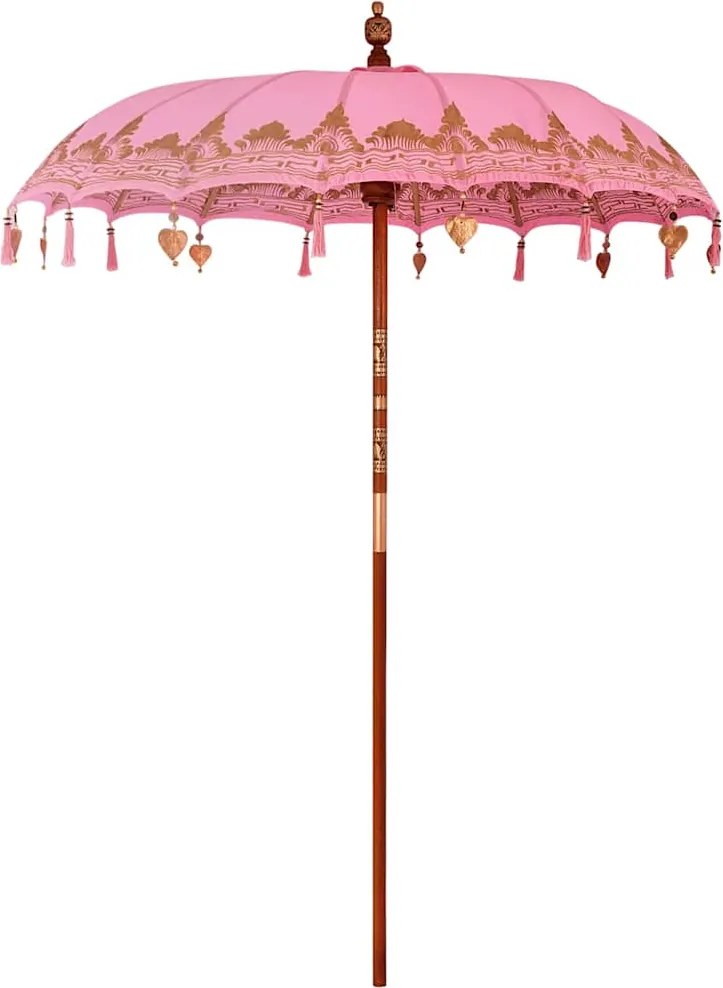 Balijský deštník se základnou Růžová 185 x 185 x 260 cm 3356905