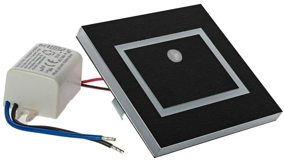 Schodišťové LED svítidlo Evra, 1x LED 0,6w, 3000k, b, pohybový senzor