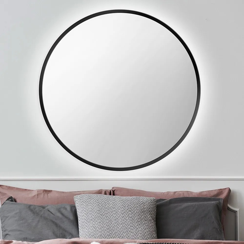 Zrcadlo Nordic Black LED Rozměr: Ø 80 cm