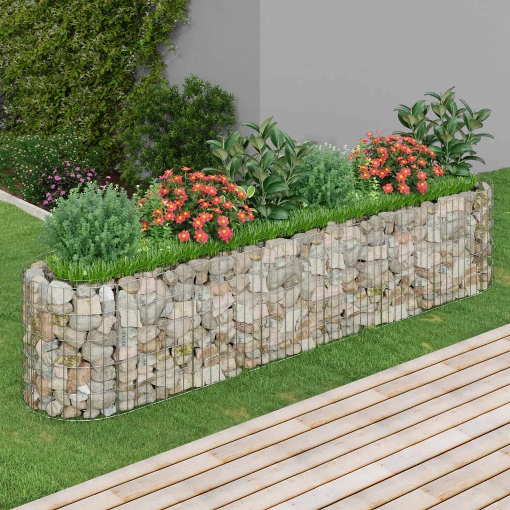 Gabionový vyvýšený záhon pozinkované železo 260 x 50 x 50 cm 152026