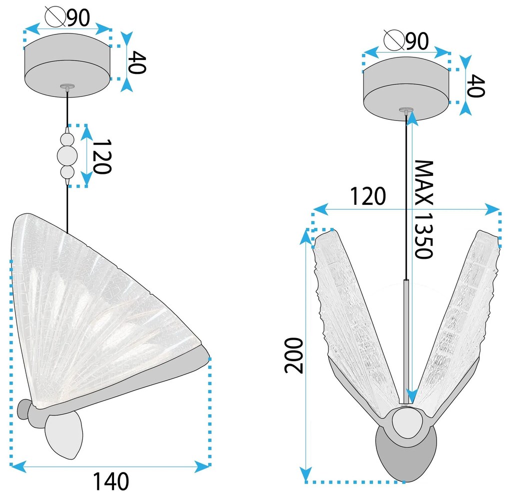 Toolight Toolight, LED závěsné svítidlo 5W, 3000K, 1000lm, LHJ105-1CP, růžové zlato, OSW-50069